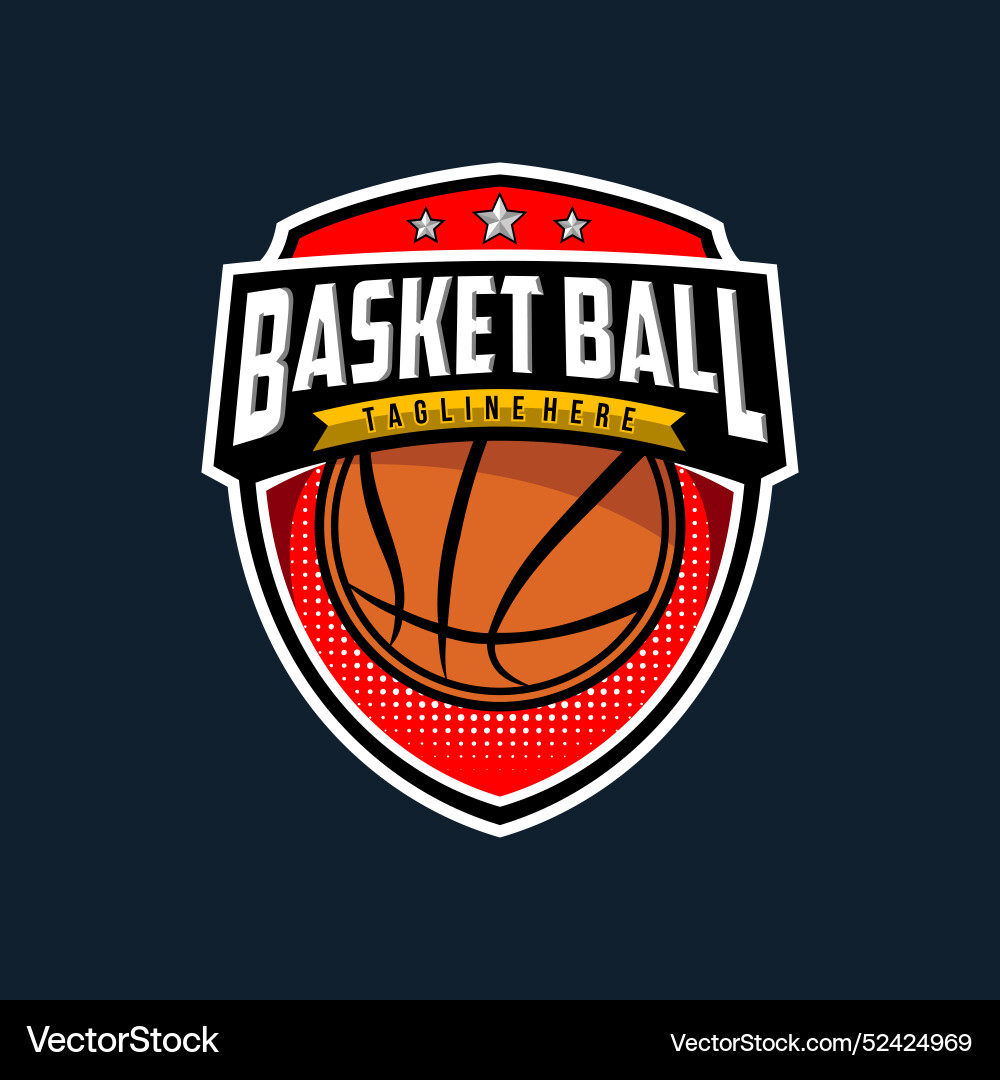 Basketball logo design template icon Royalty Free Vector
