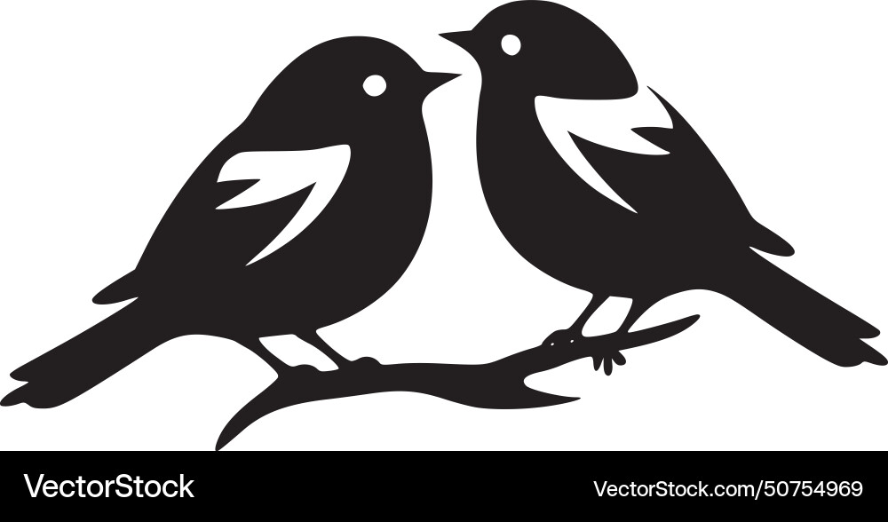 Birds - black and white Royalty Free Vector Image