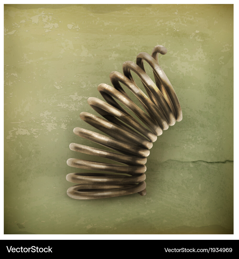 Elastic metal spring old style Royalty Free Vector Image