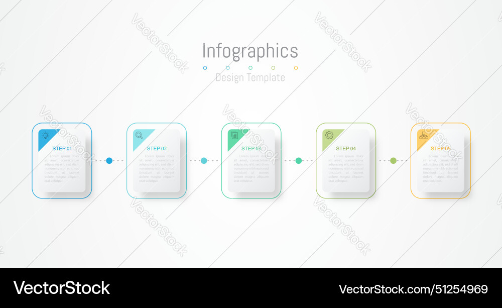 Infographic 5 options design elements Royalty Free Vector