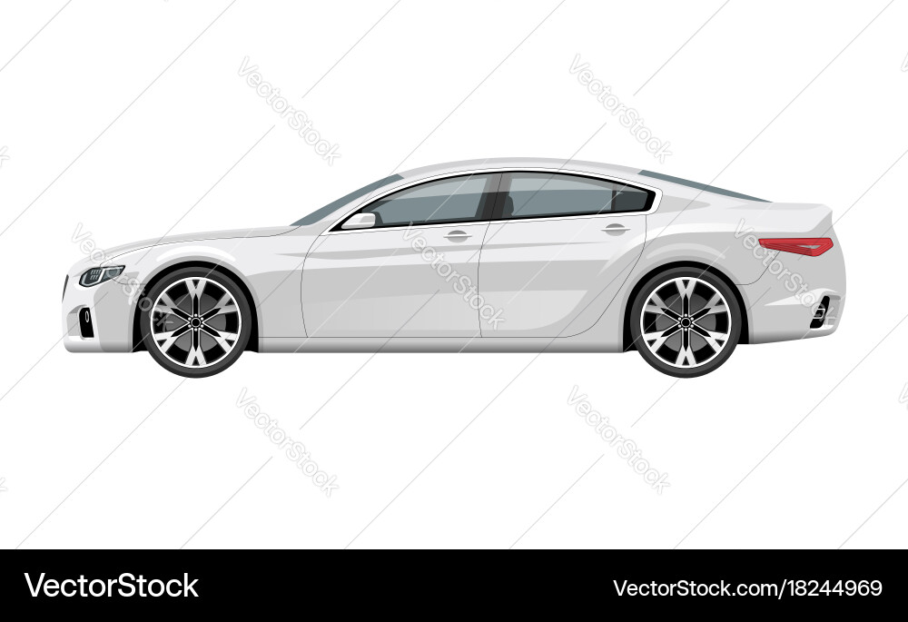 Modern generic car side view Royalty Free Vector Image