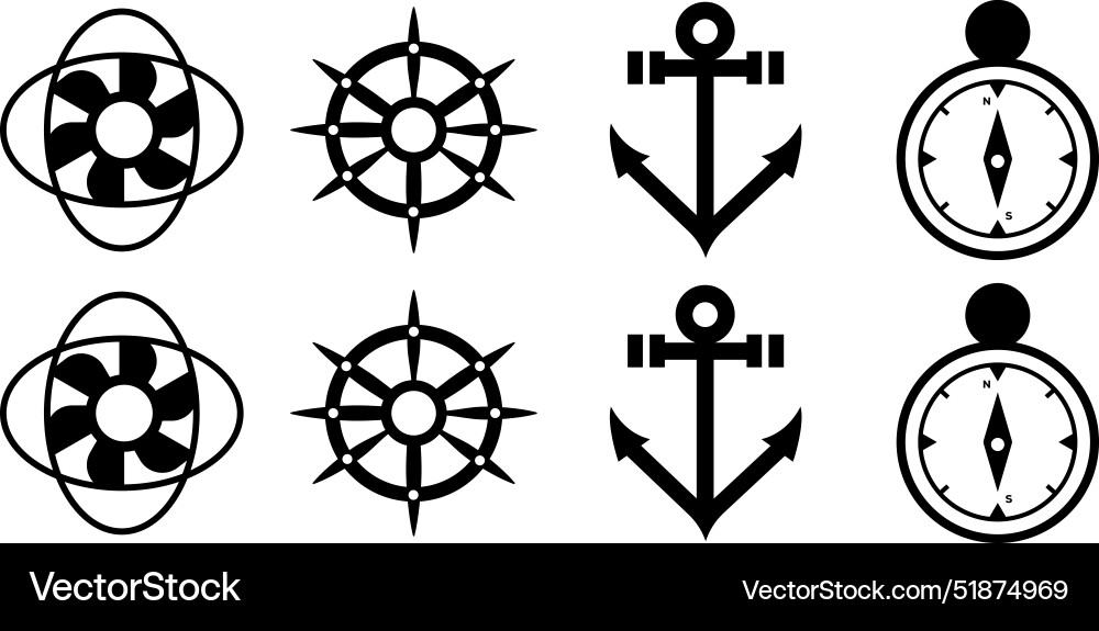 Nautical set vintage sign Royalty Free Vector Image