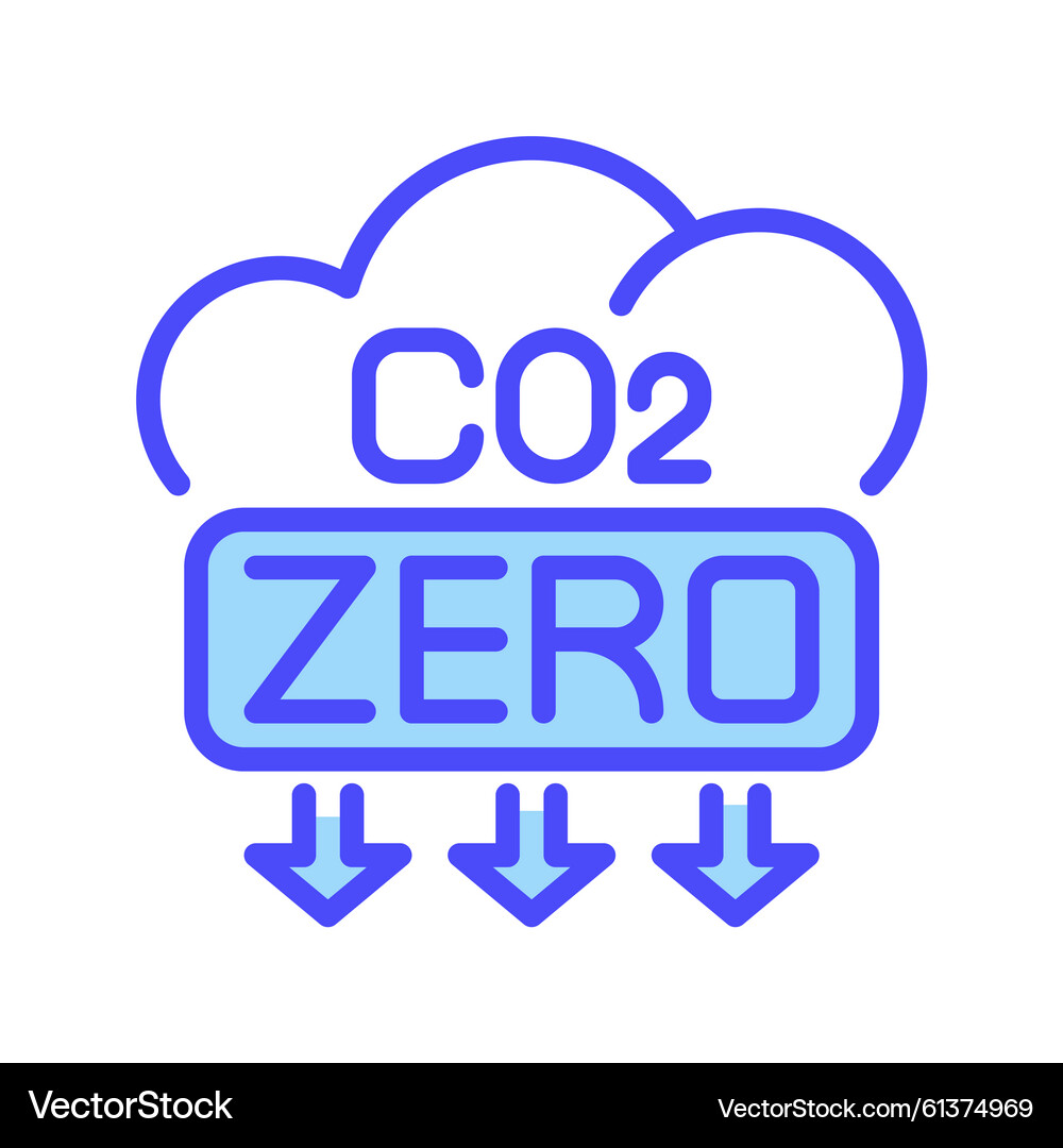 Net Zero Carbon Icon - Outline – Royalty-Free Vector | VectorStock