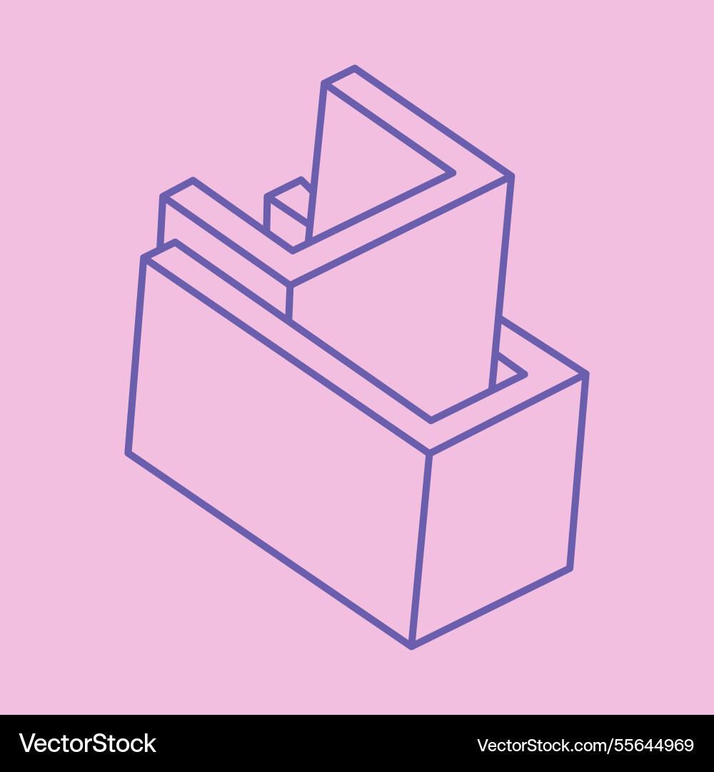 Optical illusion logo impossible shape Royalty Free Vector