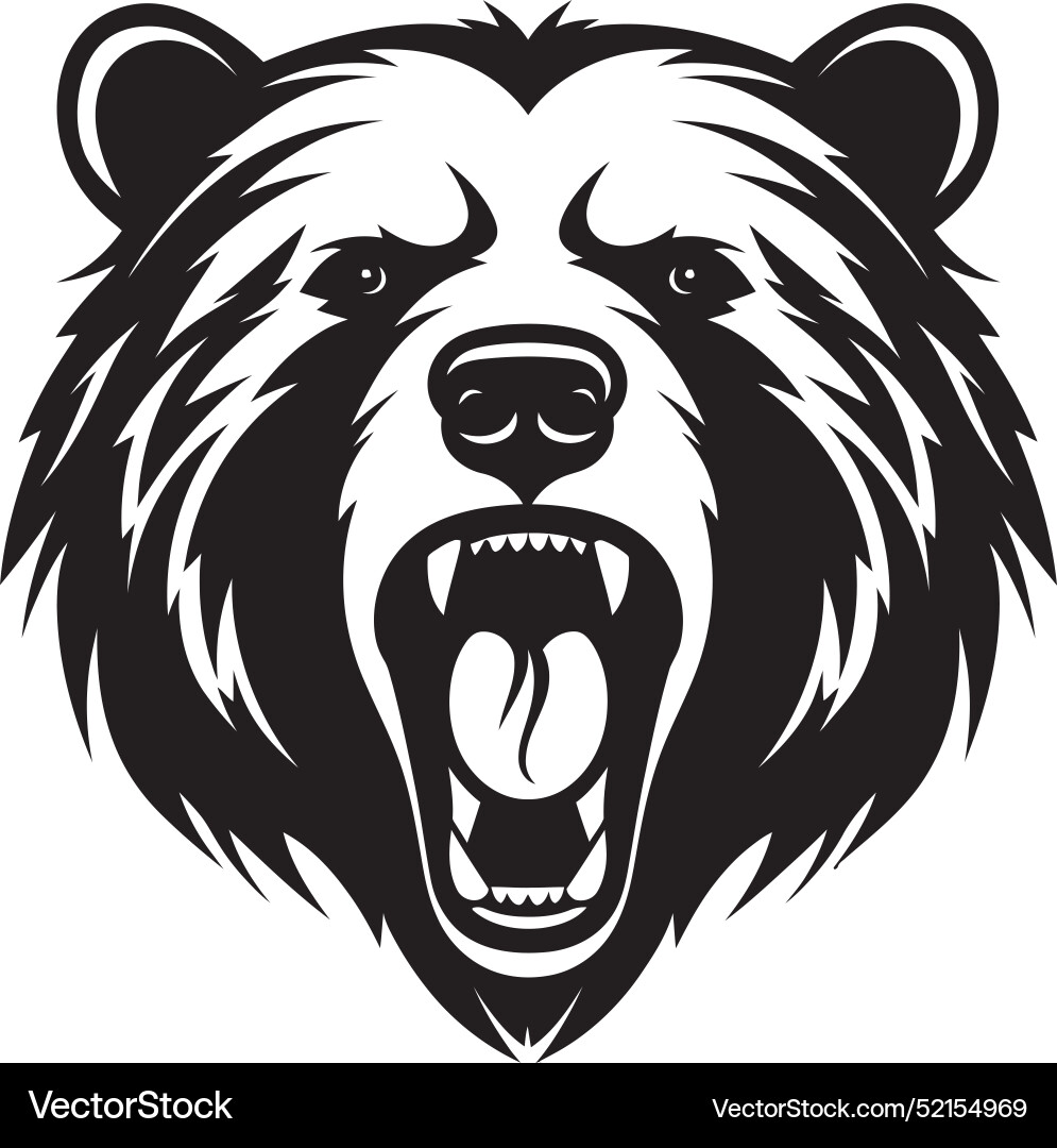 Roaring bear in the forest stunning art Royalty Free Vector