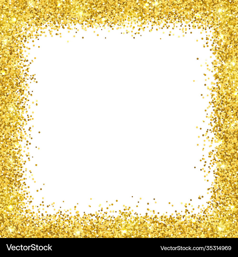 Rose Gold Glitter Border Frame Royalty Free Vector Image