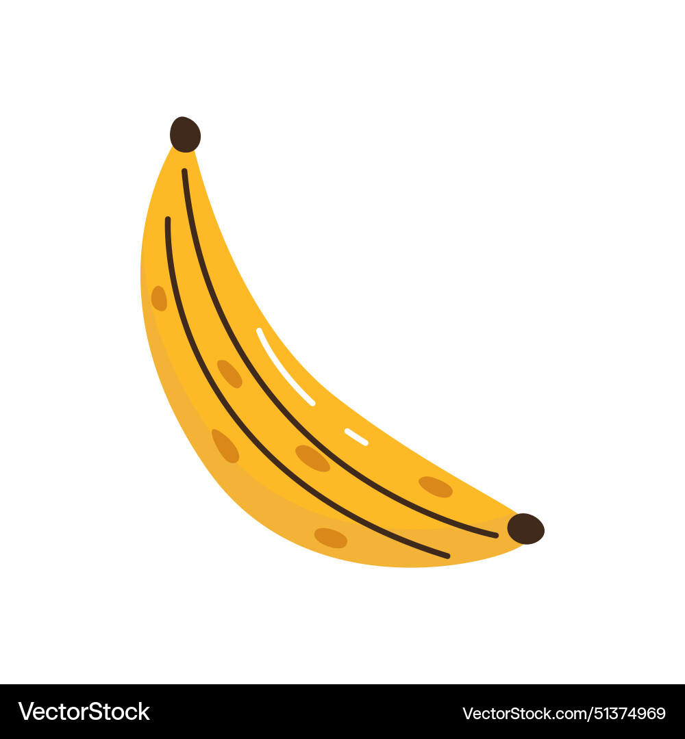 Single hand drawn banana Royalty Free Vector Image