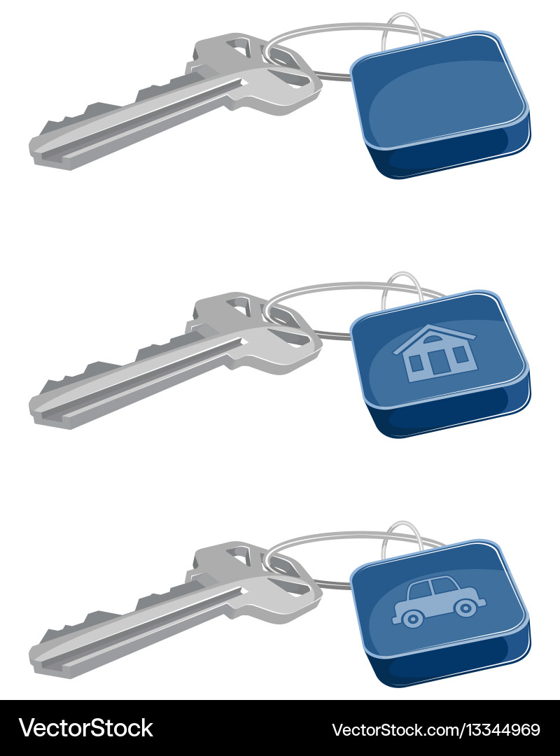 Three keys set Royalty Free Vector Image - VectorStock