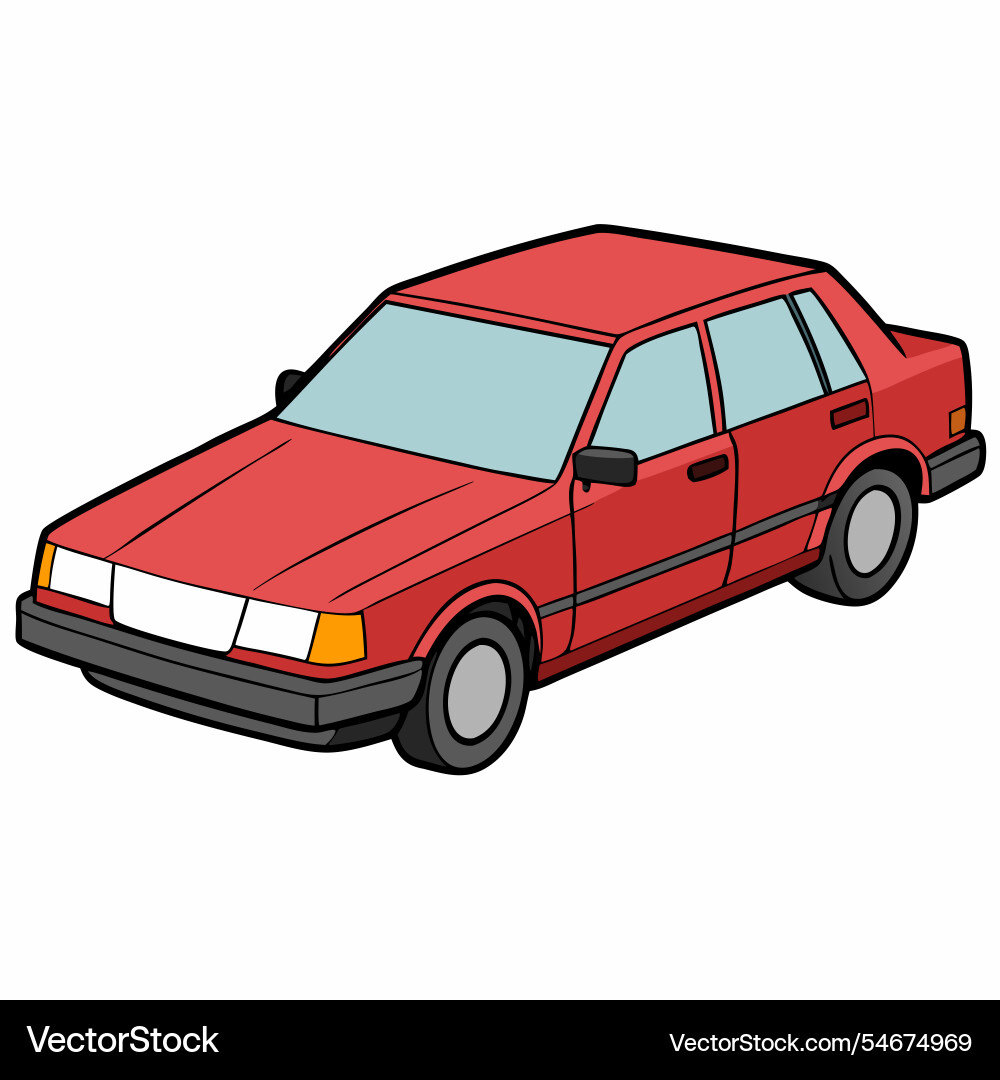 Volvo car flat design Royalty Free Vector Image