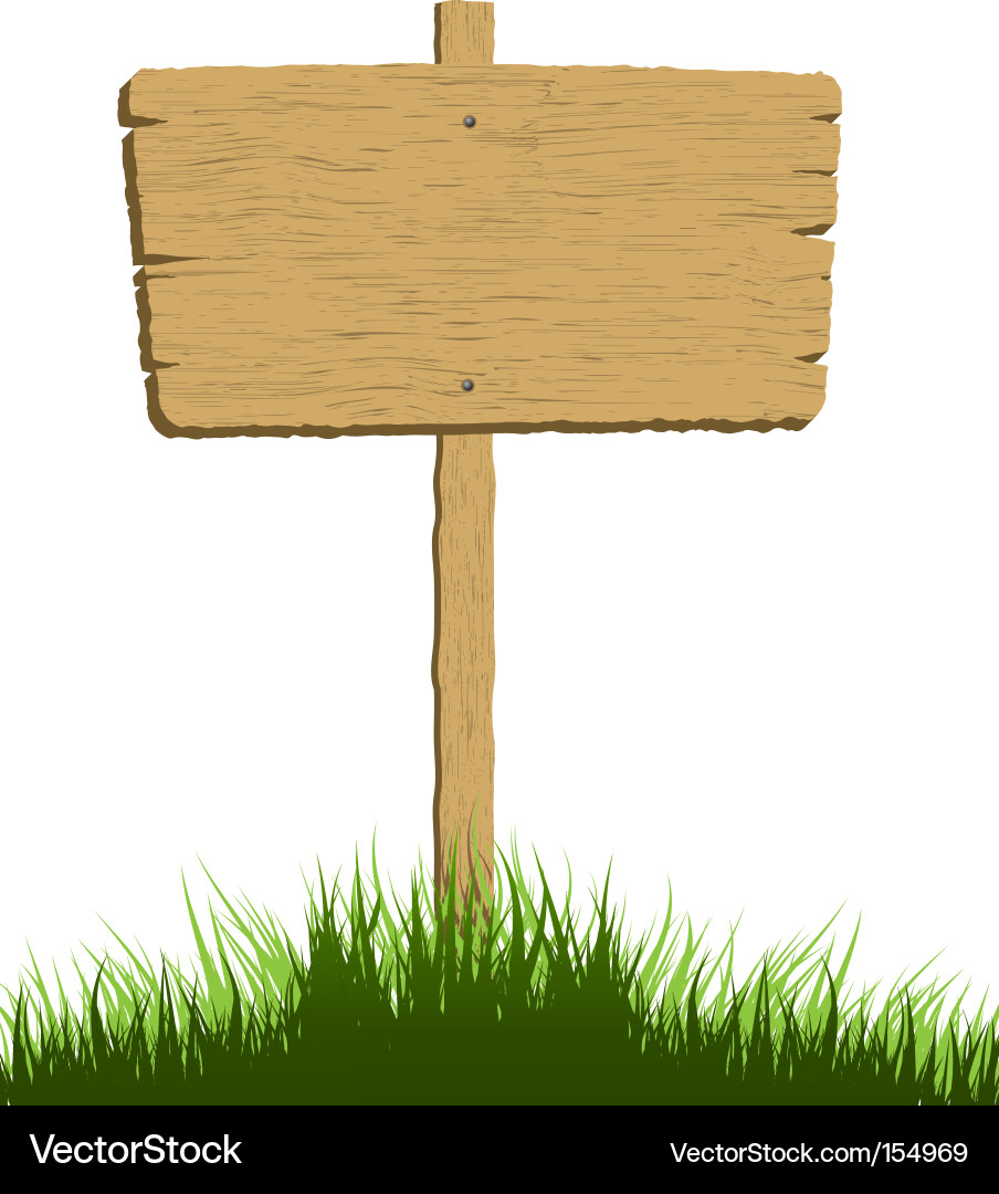 Wooden sign Royalty Free Vector Image - VectorStock