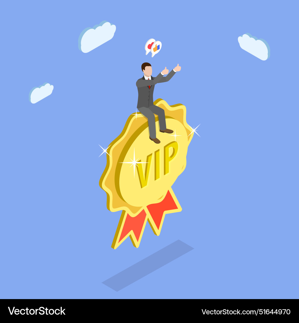 3d isometric flat of self Royalty Free Vector Image