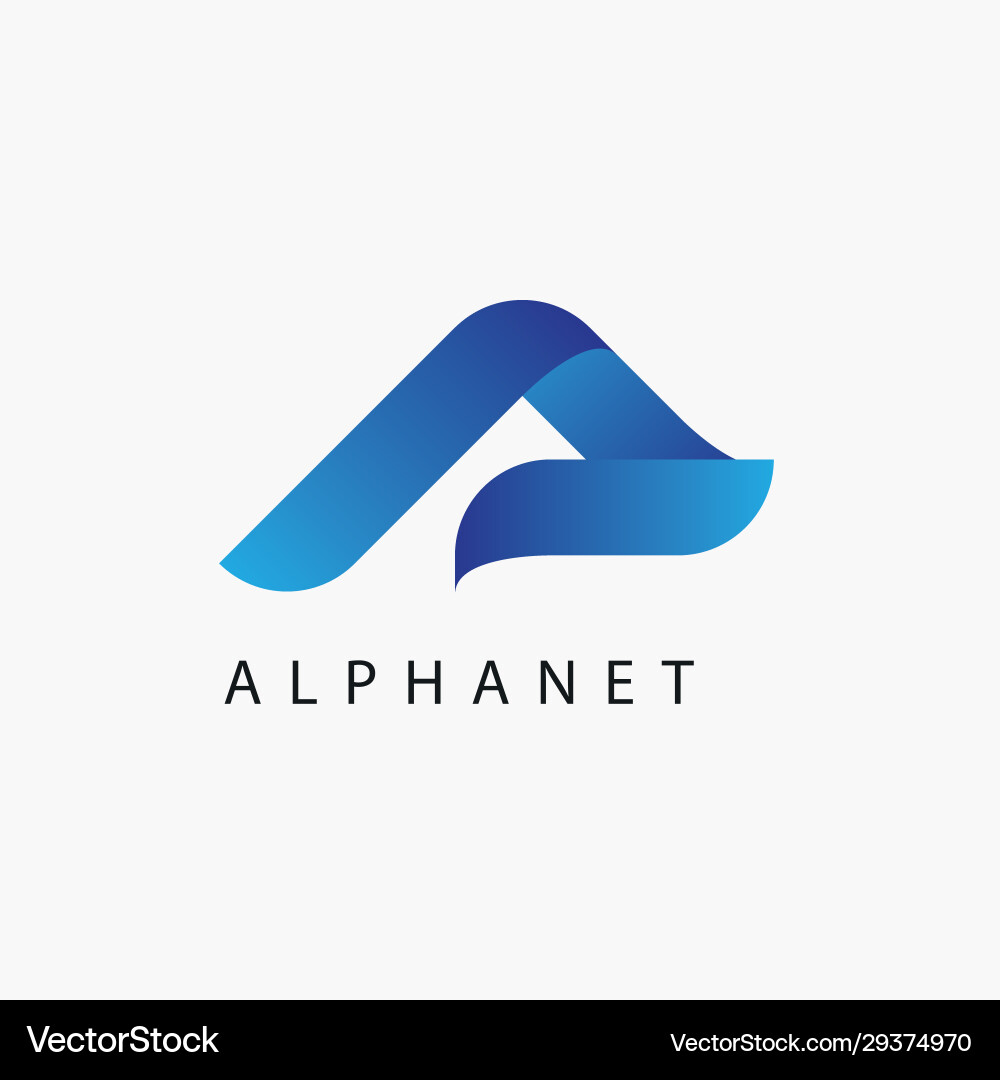 Alpha a letter logo design template Royalty Free Vector