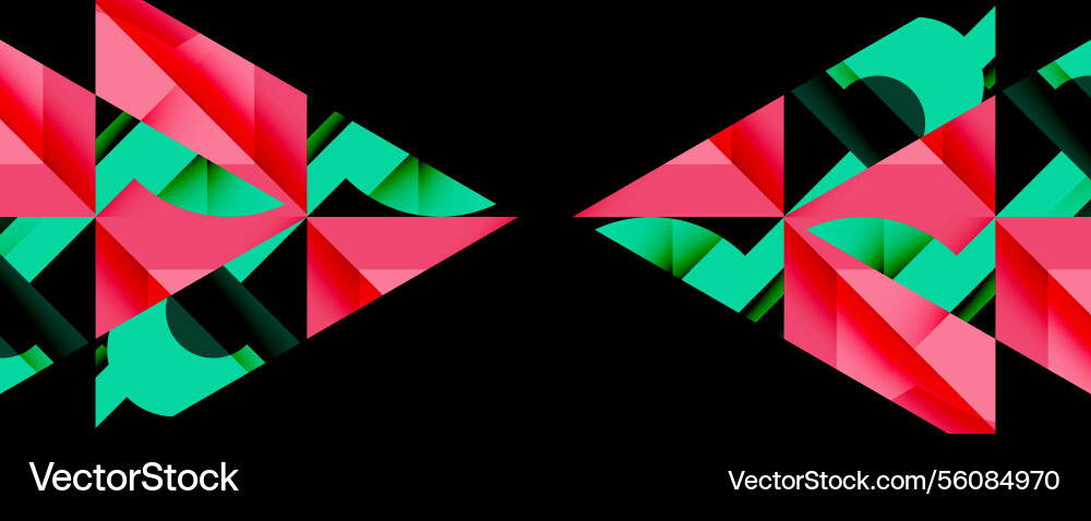 Circles semi circles squares and round triangles Vector Image