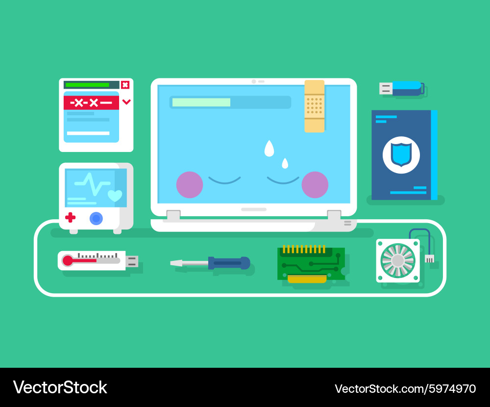 Computer repair Royalty Free Vector Image - VectorStock