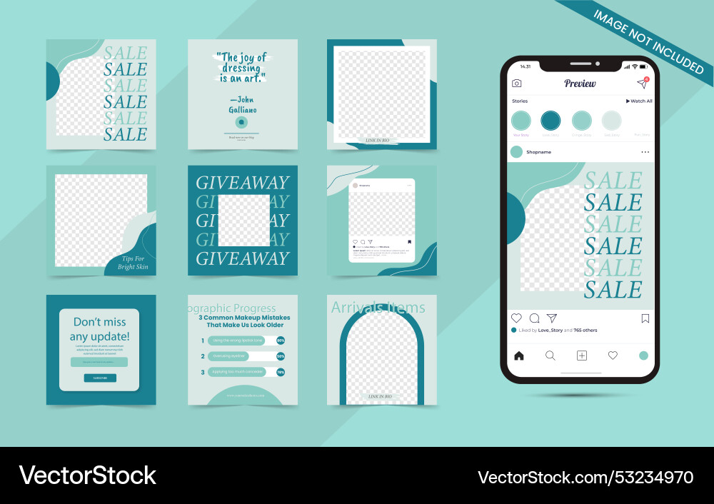 Content ideas for social media square carousel Vector Image