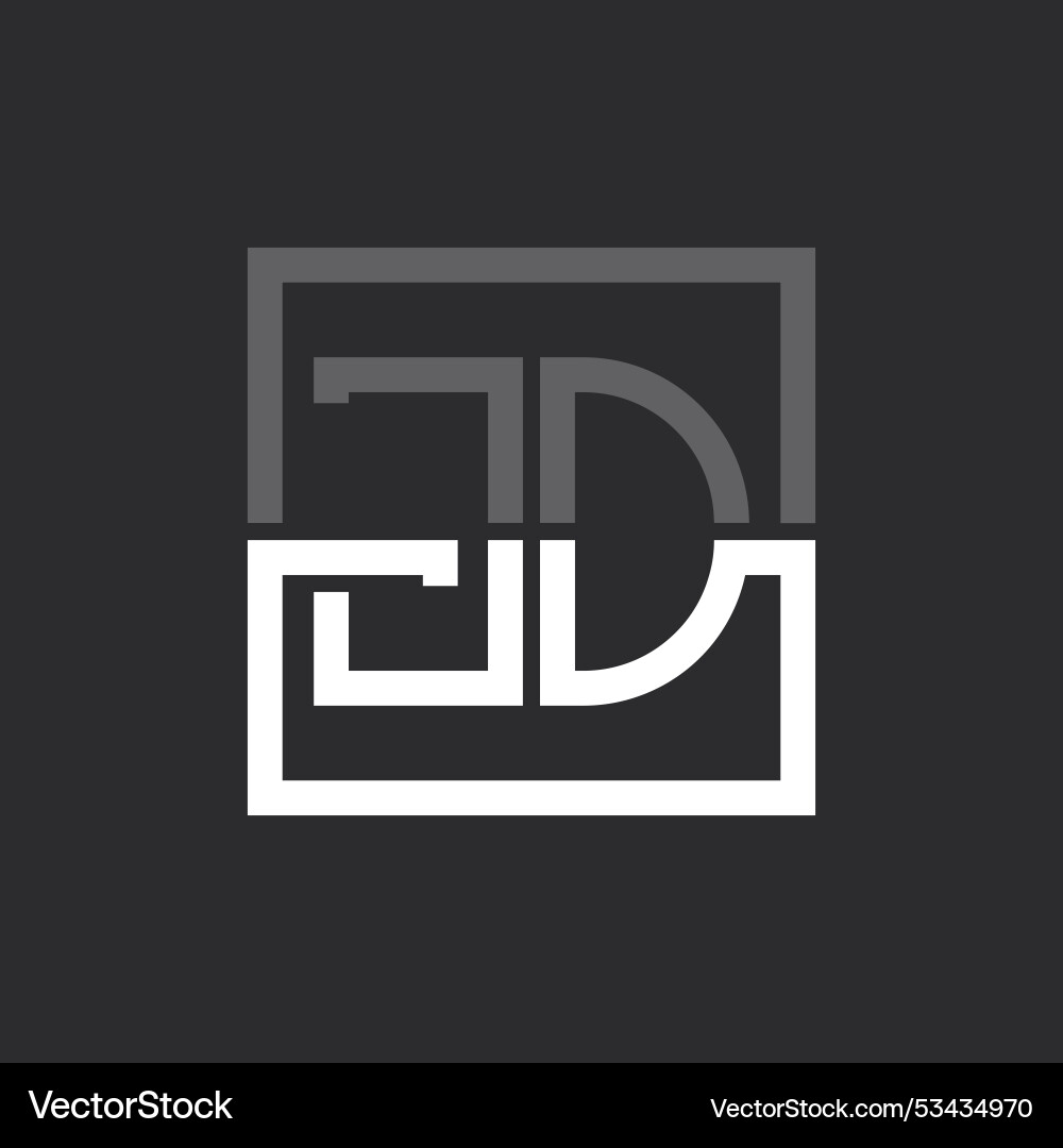 Creative modern minimalist jd letter logo design Vector Image