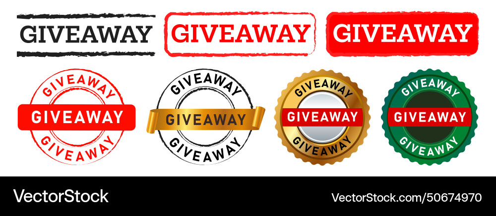 Giveaway circle and rectangle stamp seal emblem Vector Image