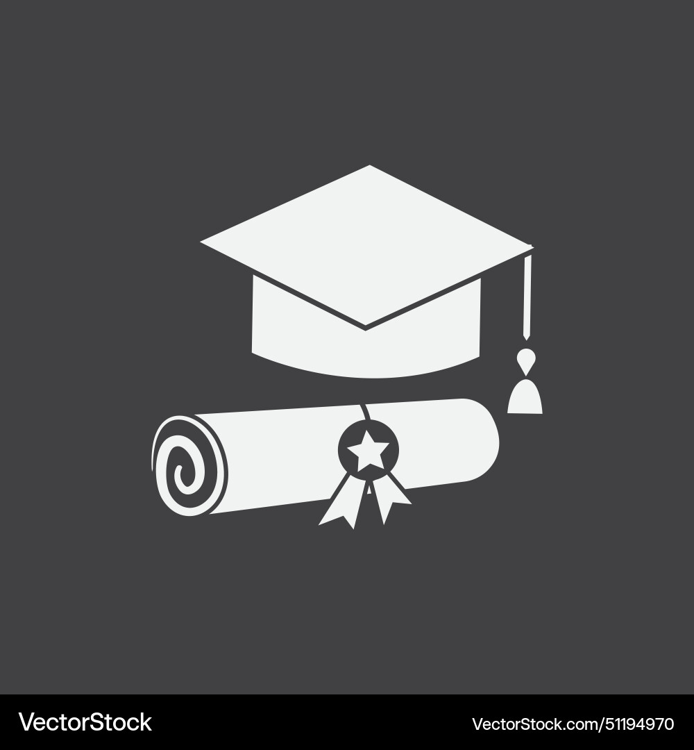 Graduation cap and education diploma icon Vector Image