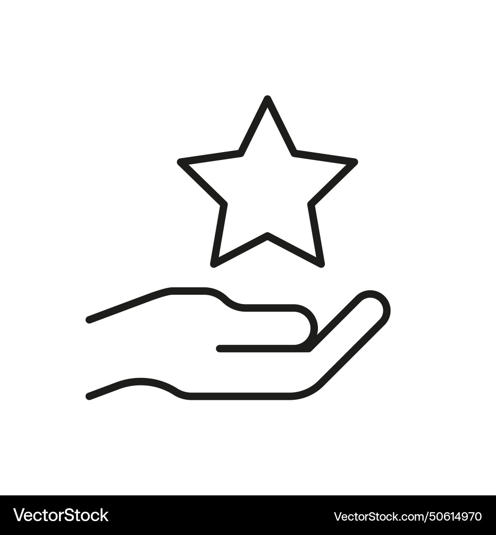 Hand holds star on palm Royalty Free Vector Image