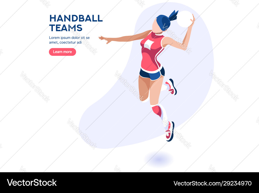 Handball player character Royalty Free Vector Image