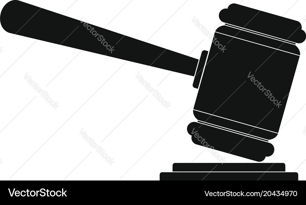 Judge's Gavel Icon - Simple Royalty Free Vector Image