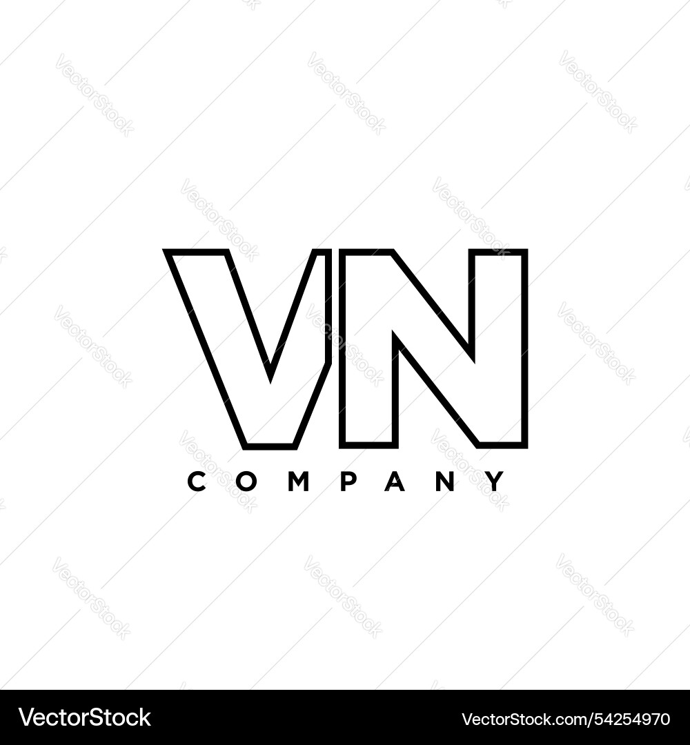 Letter v and n vn logo design template minimal Vector Image