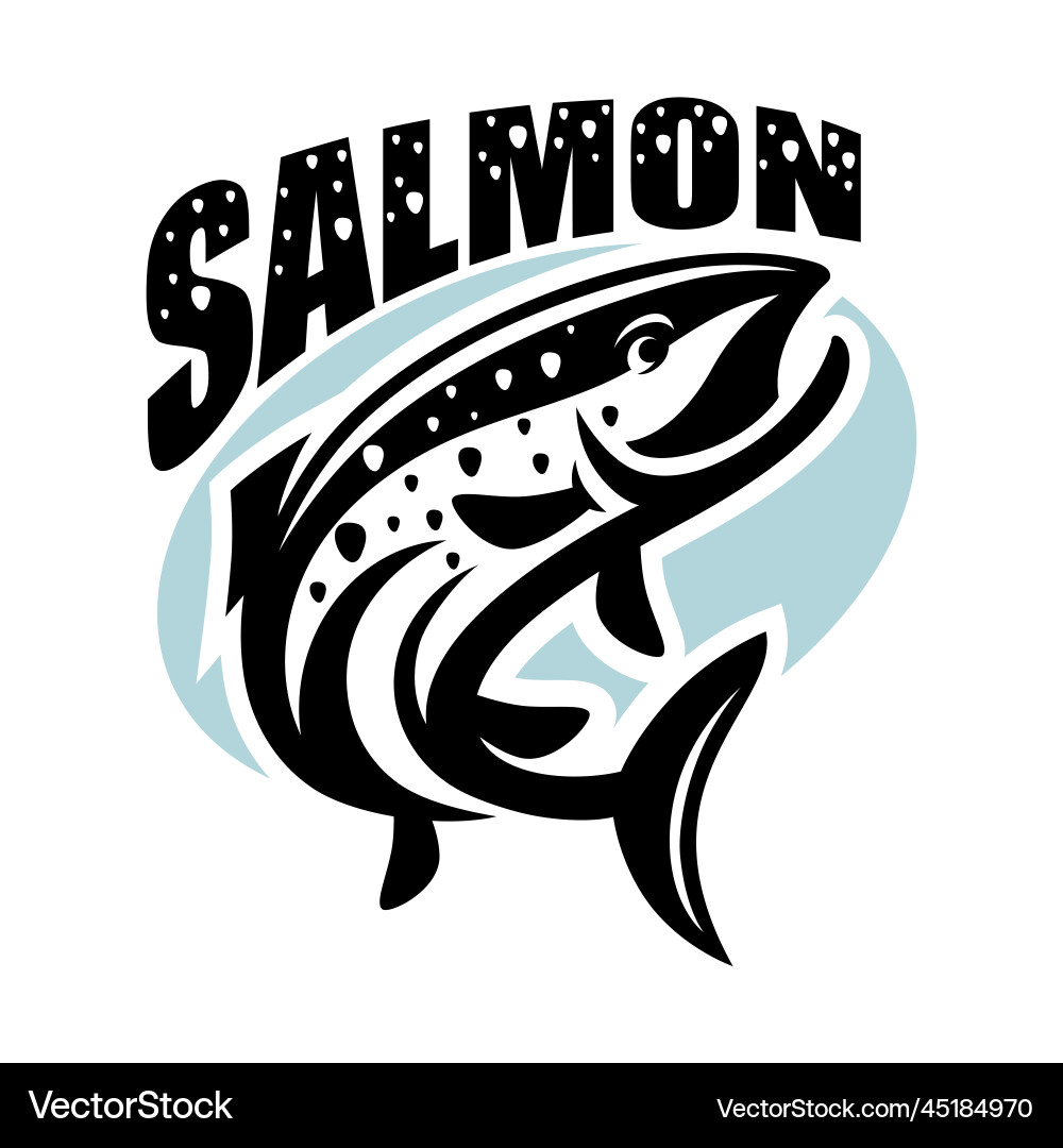 Modern and creative salmon fish logo Royalty Free Vector