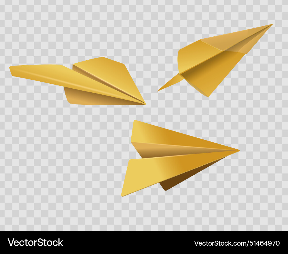Paper plane yellow colors airplane Royalty Free Vector Image