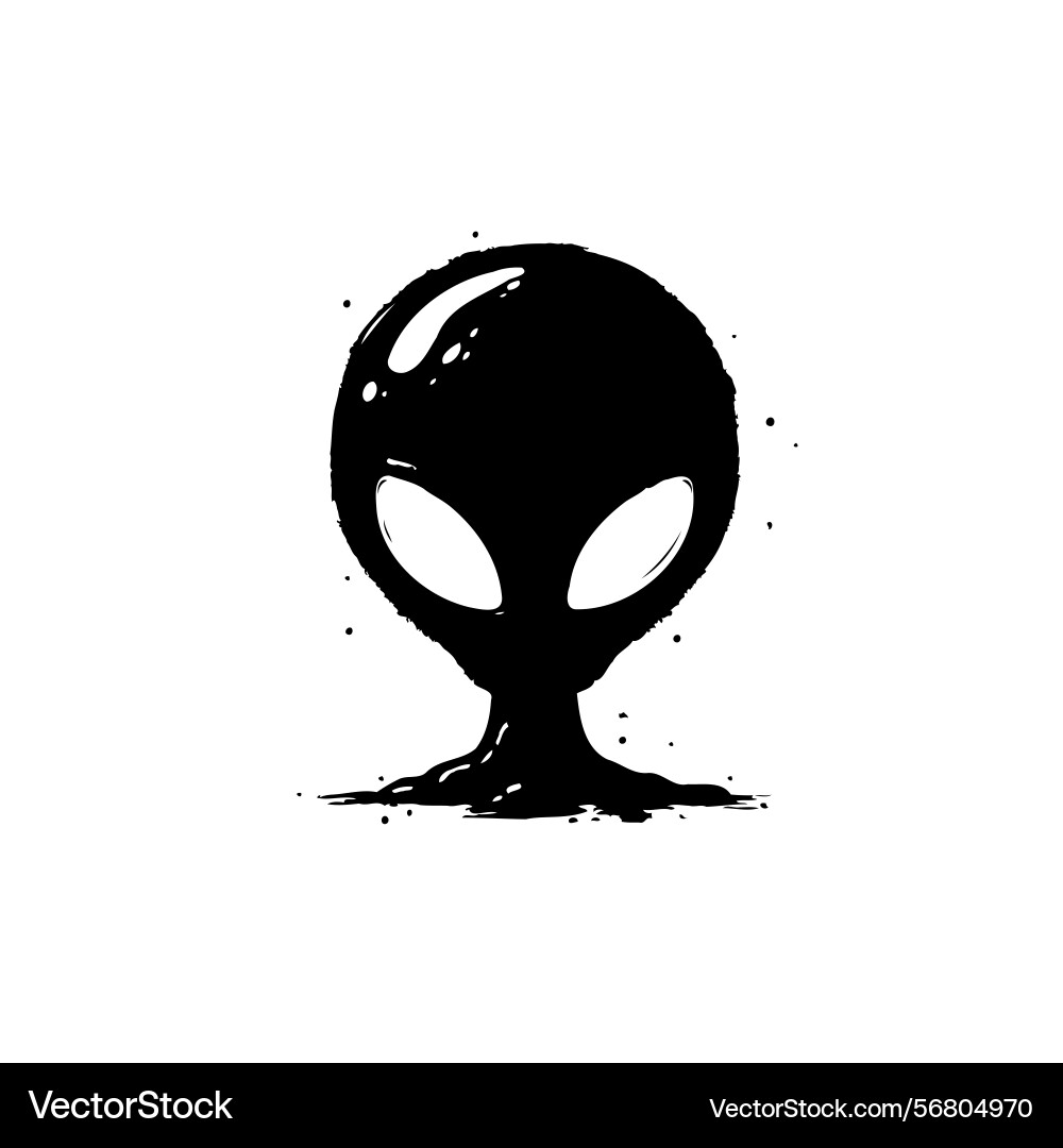 Stylized alien head graphic symbolic of unknown Vector Image