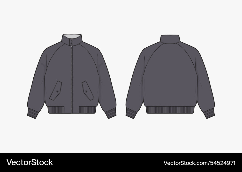 Bomber jacket sketch template Royalty Free Vector Image