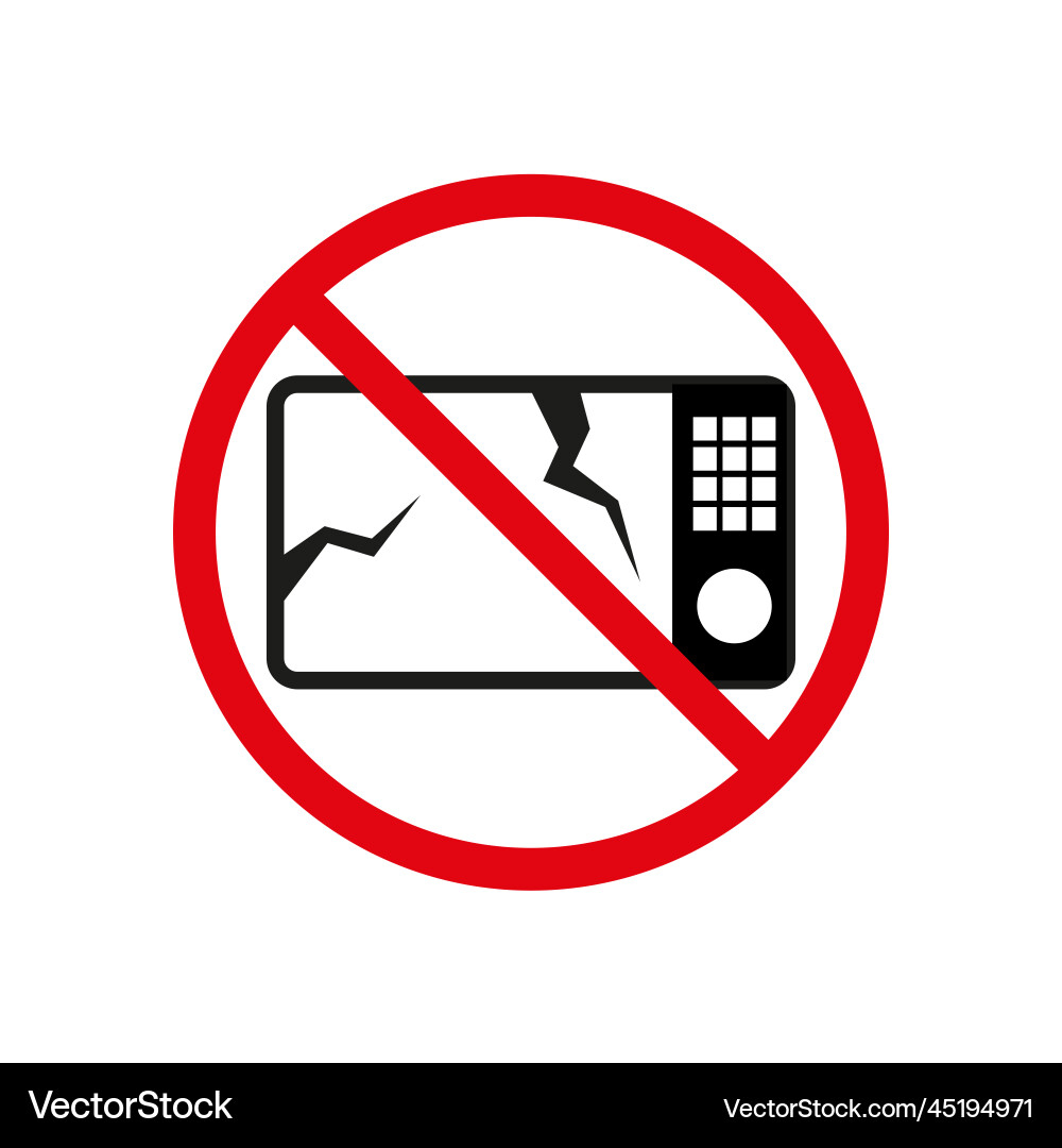 Do not use broken household appliances ban icon Vector Image
