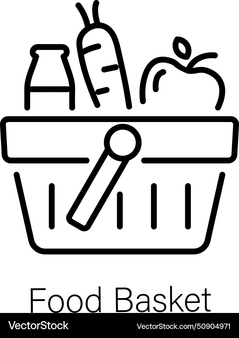 Food basket Royalty Free Vector Image - VectorStock