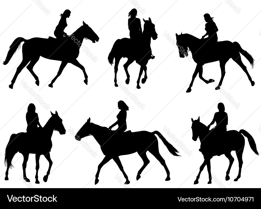Horseback Rider Silhouette Royalty Free Vector Image