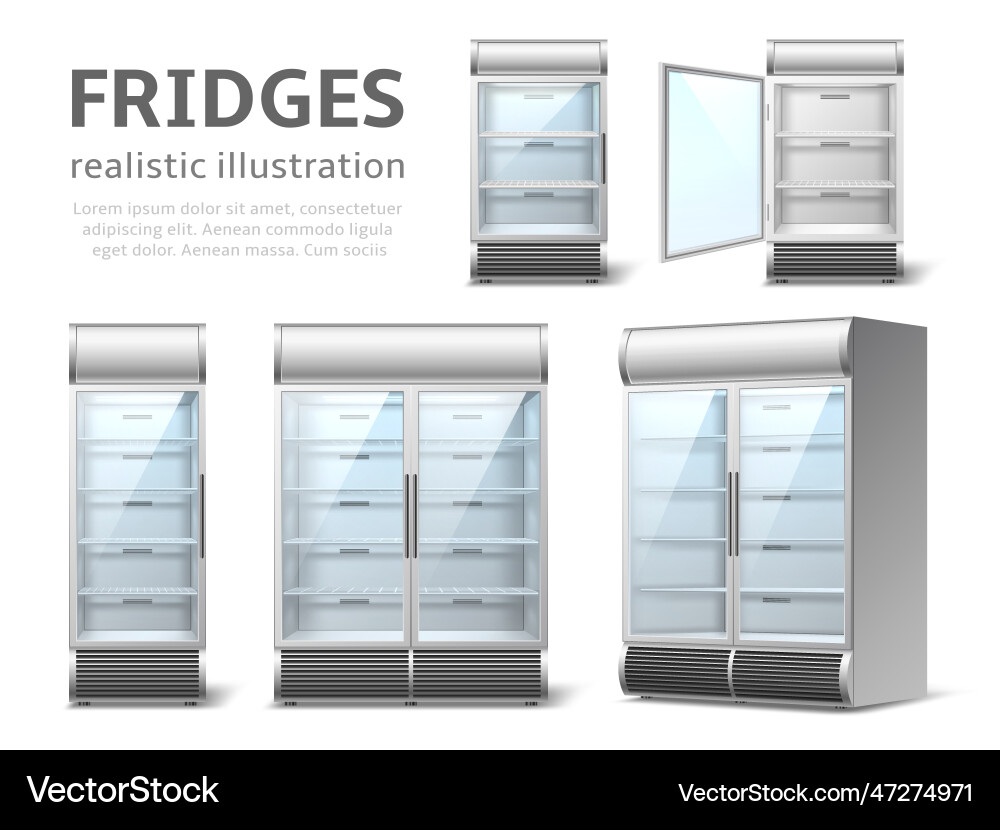 Industrial Refrigerators - Store & Commercial Vector Image
