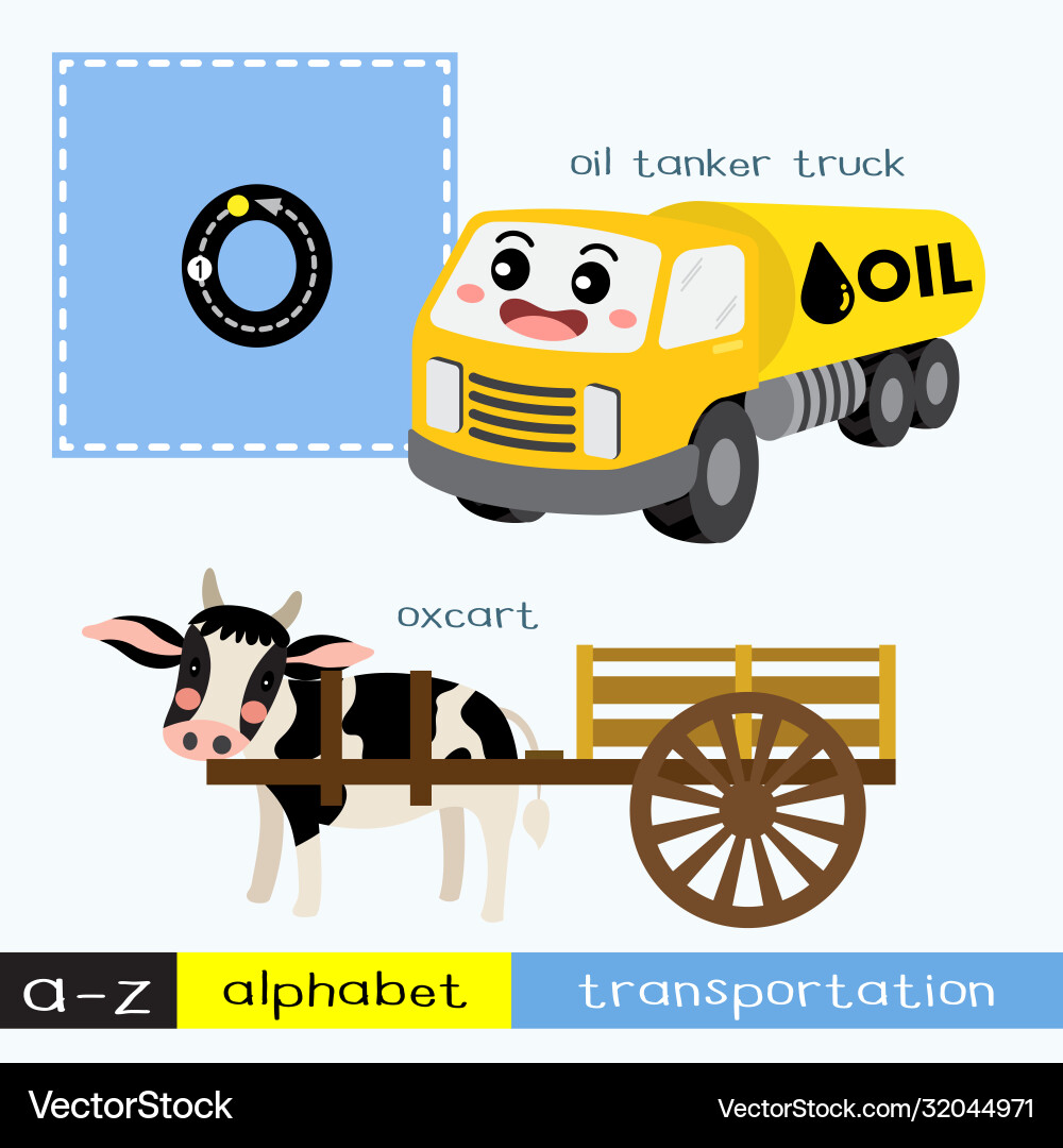 Lowercase O Transport Letter Tracing Royalty Free Vector