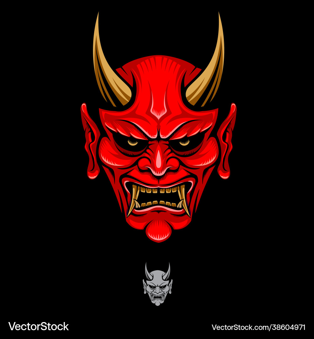 Oni head Royalty Free Vector Image - VectorStock
