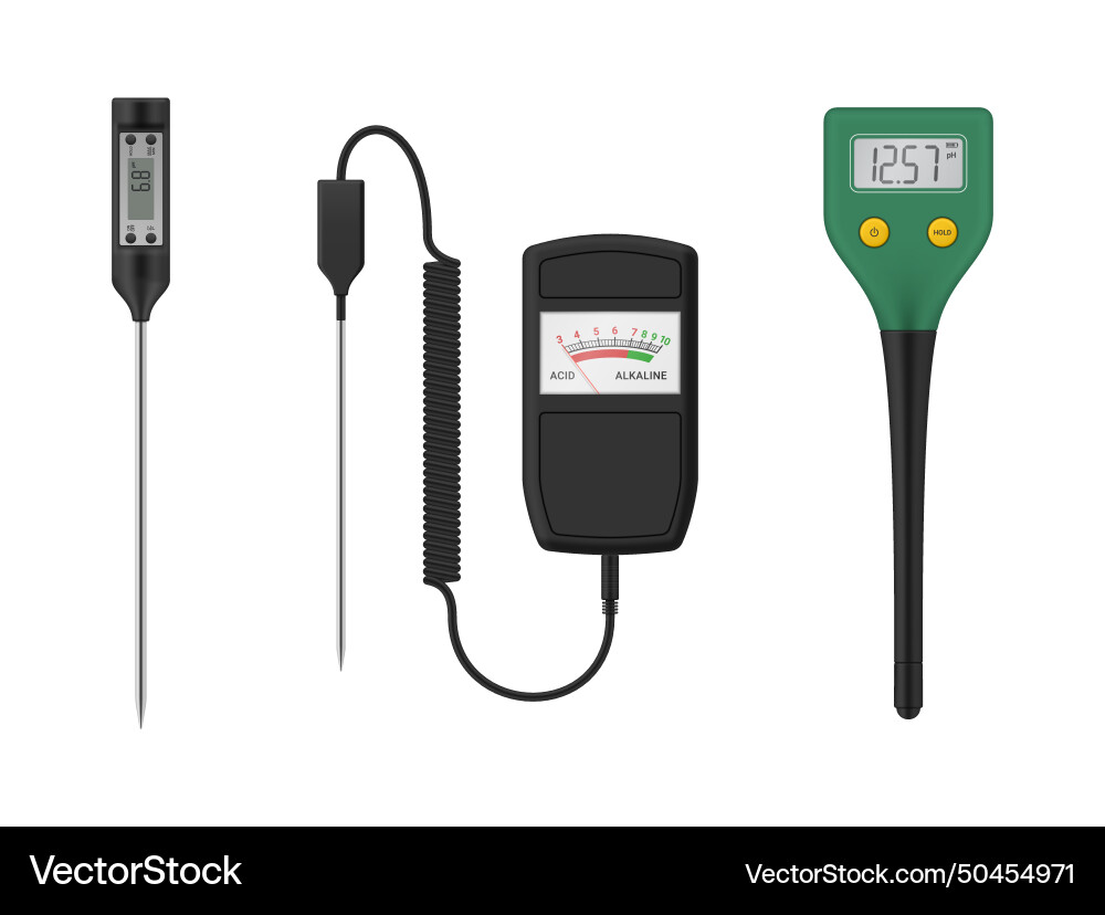 Ph meter tester for soil gardening electronic Vector Image