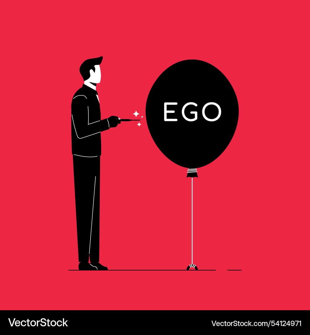 Reducing personal ego and greed concept Royalty Free Vector
