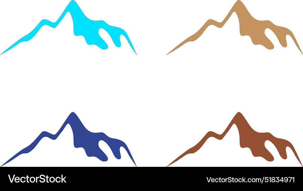 Simple mountains icons sign symbol logo Royalty Free Vector