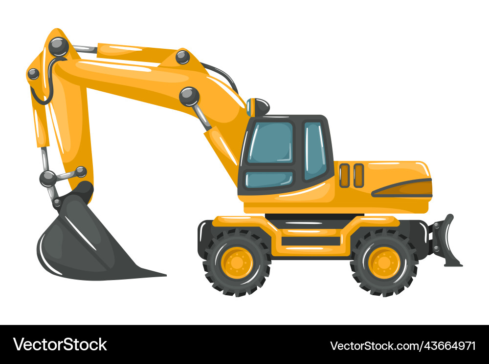 Wheel excavator heavy machinery Royalty Free Vector Image