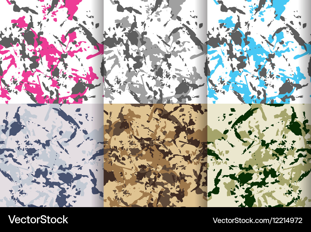 Camouflage Seamless Patterns Royalty Free Vector Image