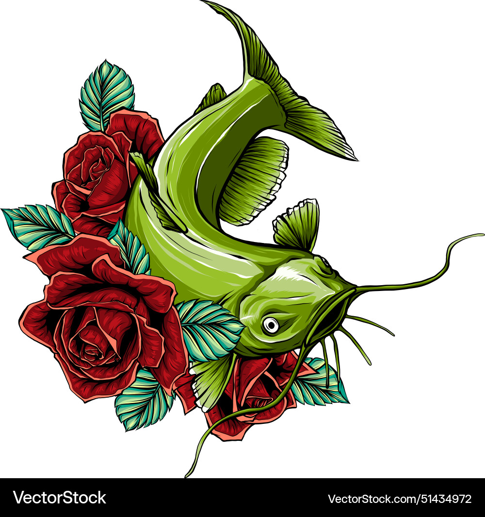 Cartoon of colored catfish Royalty Free Vector Image
