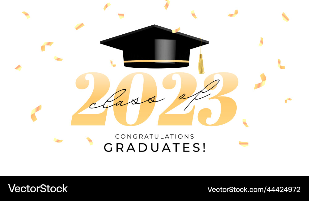 Class of 2023 Graduation Celebration Banner Vector Image