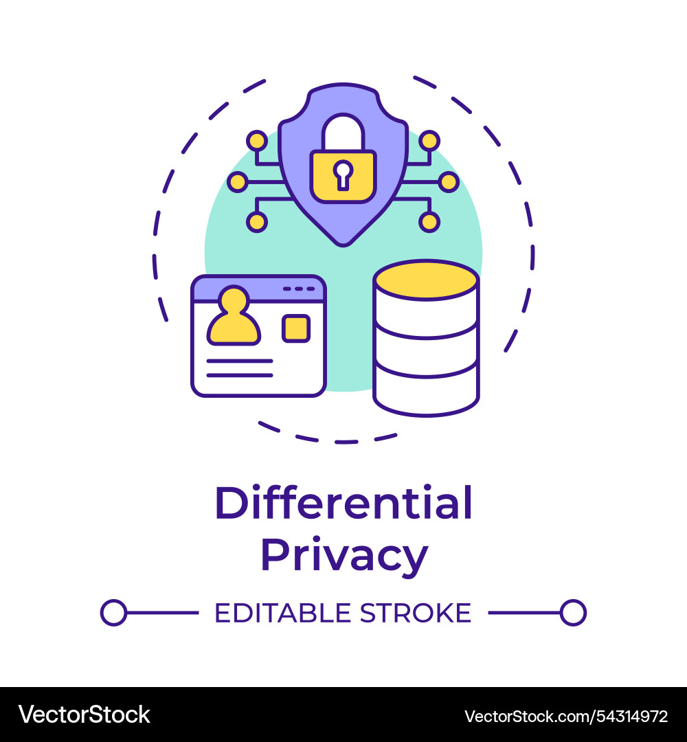 Differential privacy multi color concept icon Vector Image