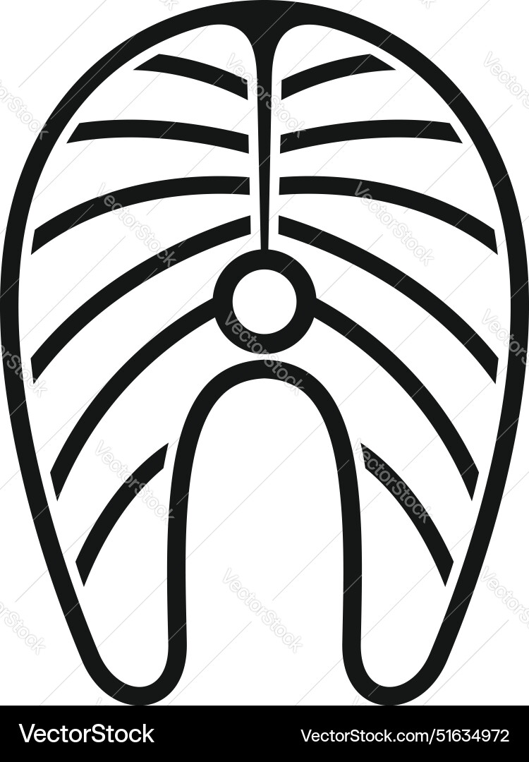 Fish steak icon showing cooking and nutrition Vector Image
