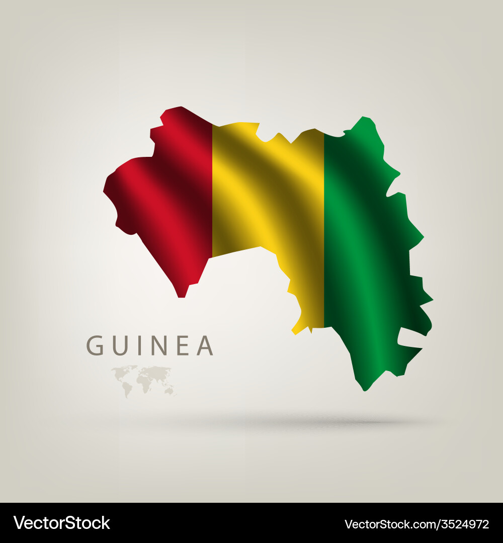 Guinea Flag with Shadow Royalty Free Vector Image