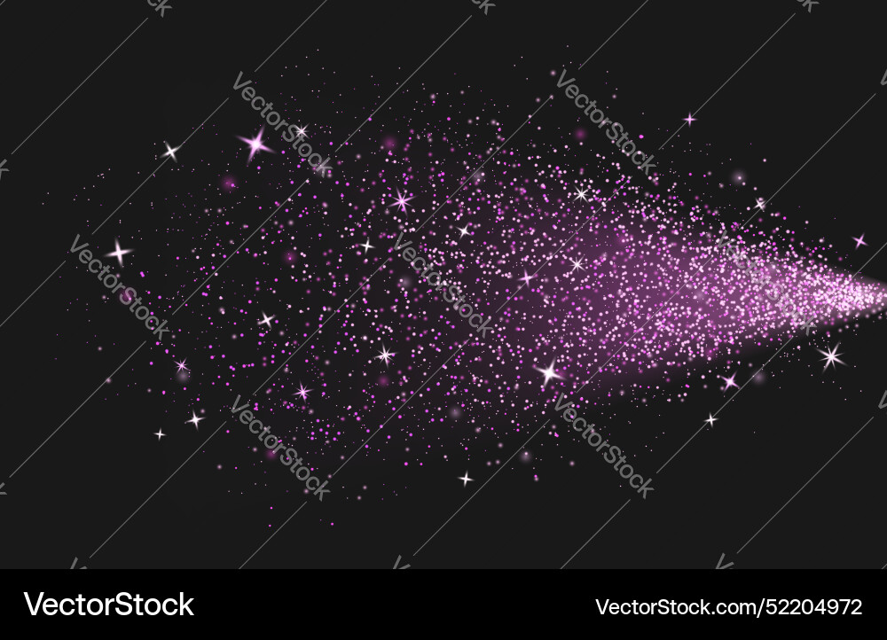 Pink glitter light spray effect dust sparkle Vector Image