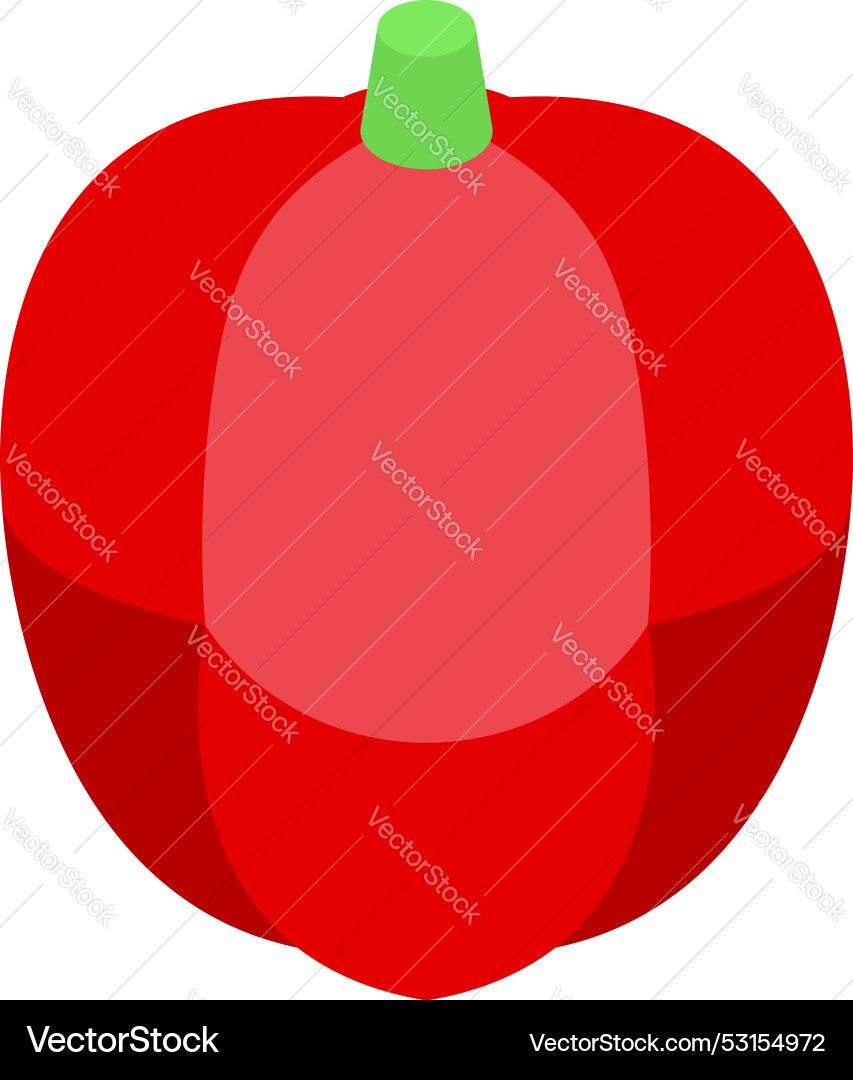 Red bell pepper standing up on white background Vector Image