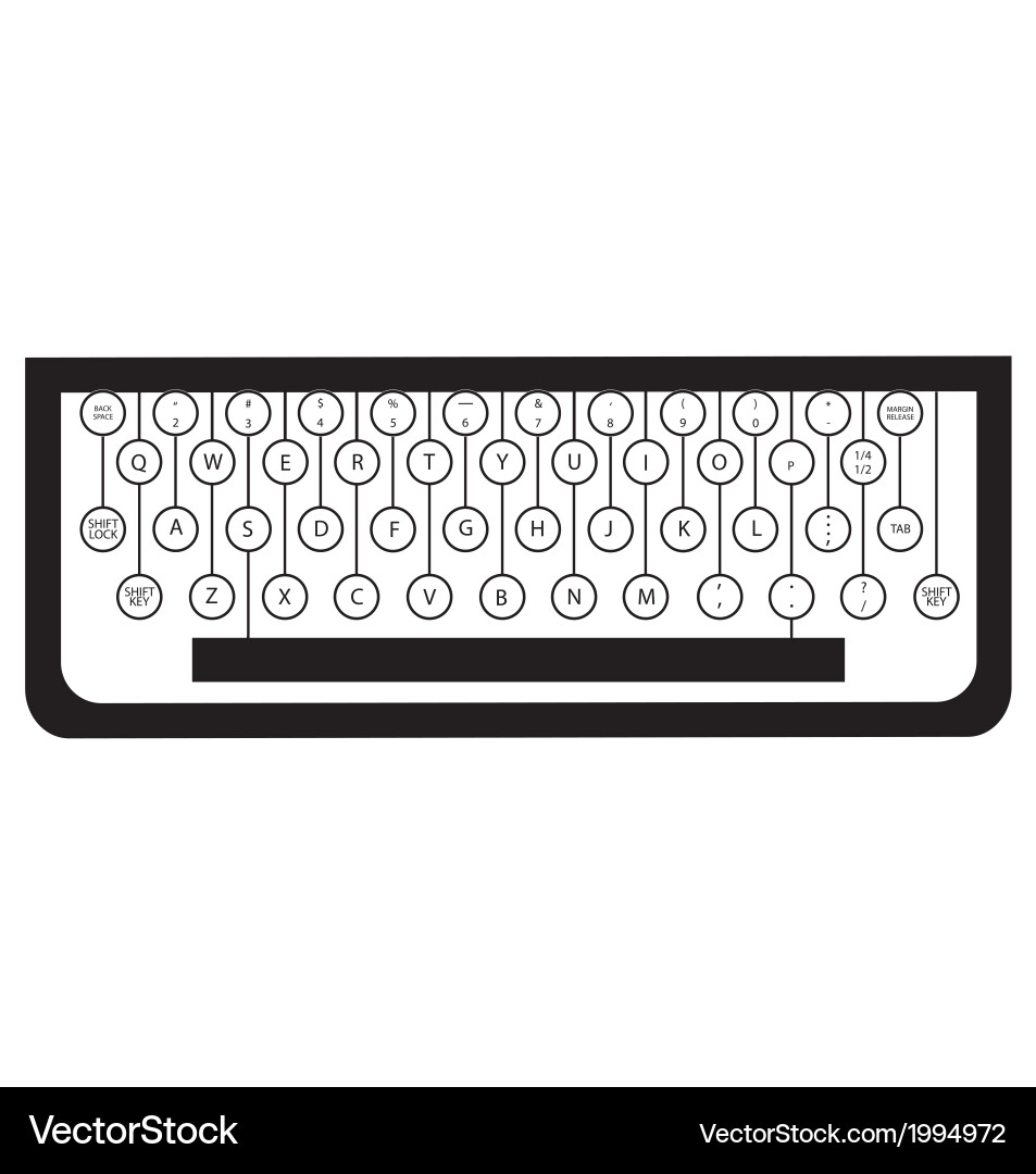 Typewriter keyboard Royalty Free Vector Image - VectorStock