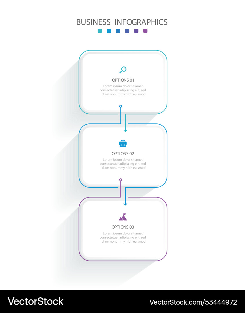Vertical progress bar featuring 3 arrow-shaped Vector Image